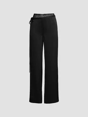 JASON WU Lace & Crepe-back Satin Wide-leg Pants Black