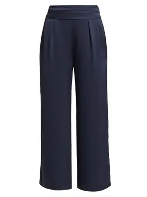 Ramy Brook Joss Cropped Wide-leg Satin Pants