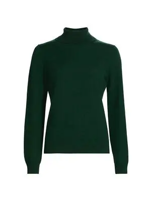SAKS FIFTH AVENUE Cashmere Turtleneck Sweater Bottle Green
