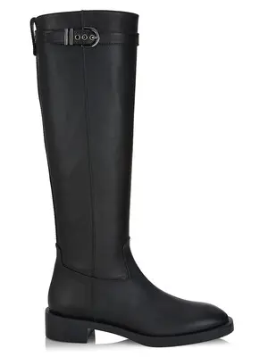 STUART WEITZMAN Women's Maverick Leather Knee-High Boots - Black  - Black