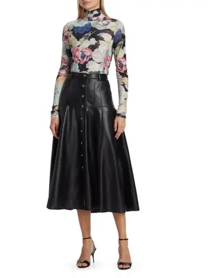 Cinq À Sept Veena Faux Leather Midi-skirt
