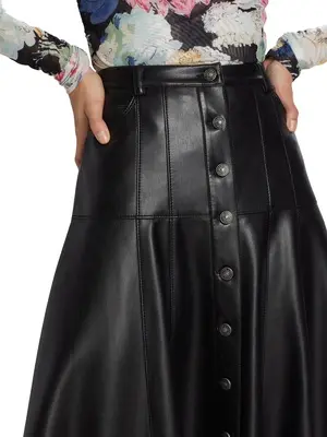 Cinq À Sept Veena Faux Leather Midi-skirt