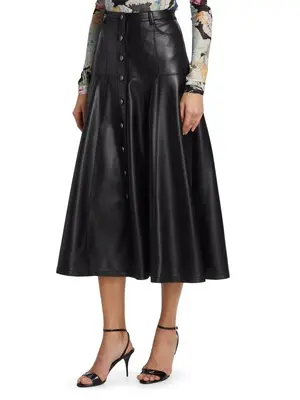 Cinq À Sept Veena Faux Leather Midi-skirt