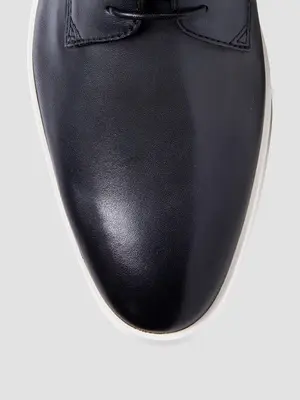 Santoni Leather Lace-up Oxfords - Grey