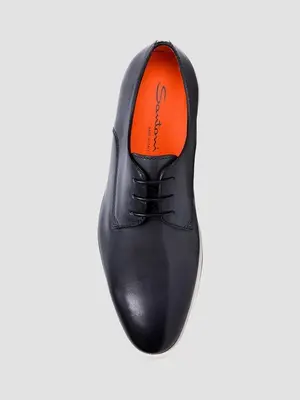 Santoni Leather Lace-up Oxfords - Grey