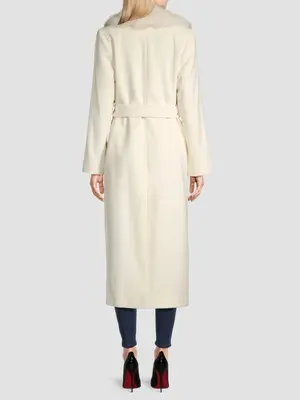 Sofia Cashmere Cashmere & Shearling Maxi Coat