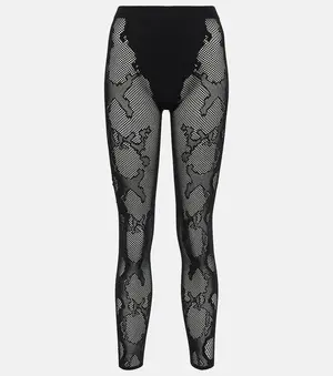 DION LEE Cobra Fishnet Leggings