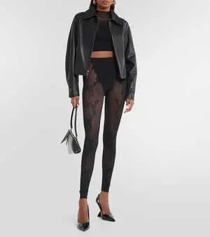 DION LEE Cobra Fishnet Leggings