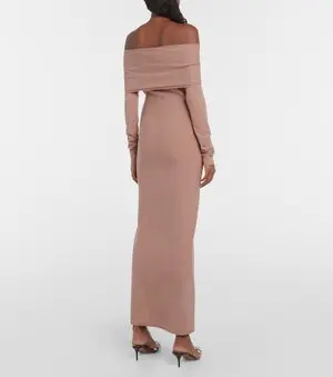 Alaïa Off-shoulder Jersey Midi Dress