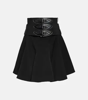 Alaïa Belted Wool Miniskirt
