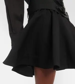 Alaïa Belted Wool Miniskirt