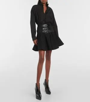 Alaïa Belted Wool Miniskirt