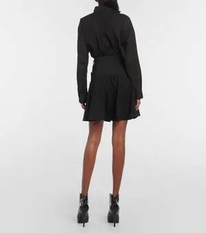 Alaïa Belted Wool Miniskirt