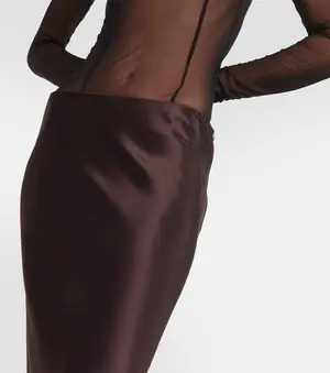 ANN DEMEULEMEESTER Satin Maxi Skirt
