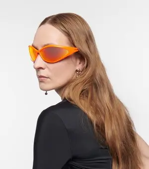 Balenciaga 90s Oval Sunglasses - Orange