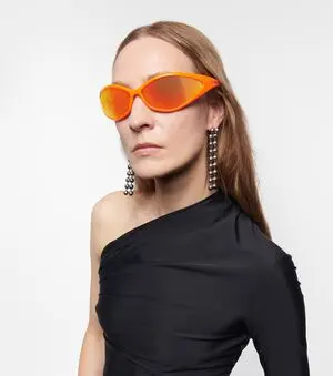 Balenciaga 90s Oval Sunglasses - Orange