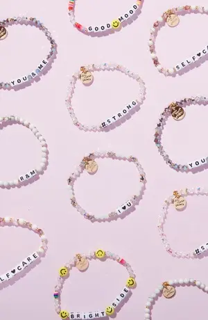 LITTLE WORDS PROJECT Crystal Custom Beaded Stretch Bracelet - Clear
