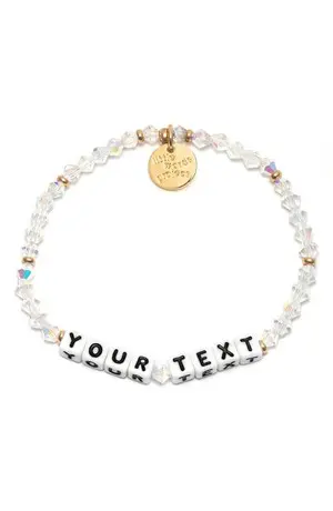LITTLE WORDS PROJECT Crystal Custom Beaded Stretch Bracelet - Clear