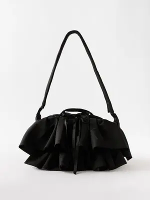 Simone Rocha Simone Rocha - Ruffled Nylon Cross-body Bag - Womens - Black - Black