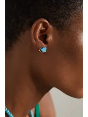 L’ATELIER NAWBAR 18-karat Turquoise And Diamond Earrings