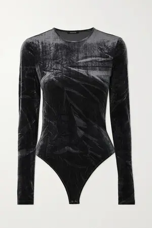 GOLDSIGN The Wheeler Stretch-velvet Bodysuit