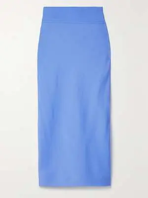 Another Tomorrow Net Sustain Crepe Midi Skirt