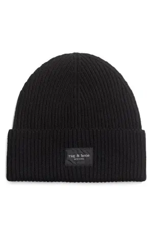 Rag & Bone Rag & Bone Blake Ribbed Beanie Black
