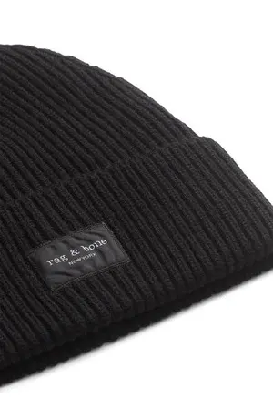 Rag & Bone Blake Ribbed Beanie - Black