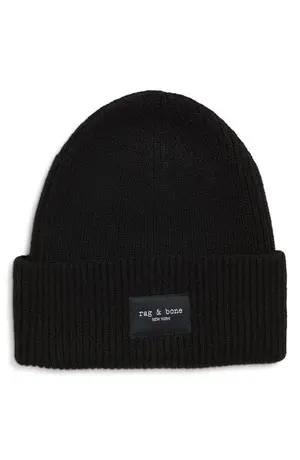 Rag & Bone Blake Ribbed Beanie - Black