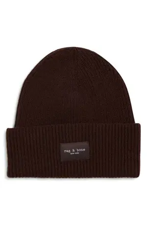 Rag & Bone Blake Ribbed Beanie - Brown