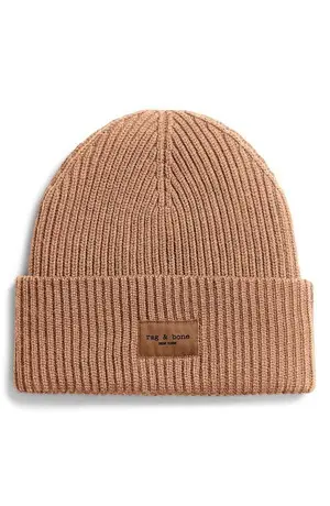 Rag & Bone Blake Ribbed Beanie - Camel