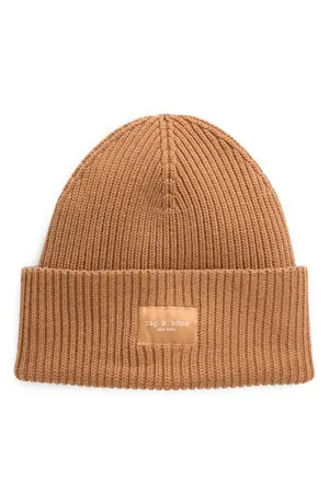 Rag & Bone Rag & Bone Blake Ribbed Beanie Light Brown