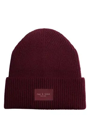 Rag & Bone Rag & Bone Blake Ribbed Beanie Pomegranate
