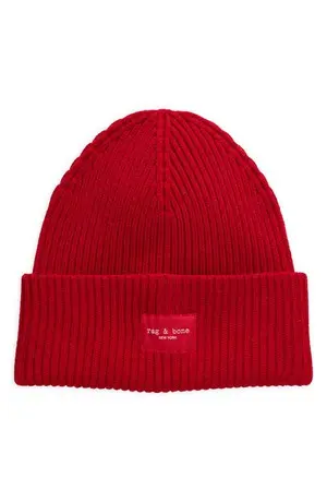 Rag & Bone Rag & Bone Blake Ribbed Beanie Red