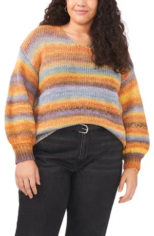 Vince Camuto Vince Camuto Roving Stripe Sweater Citrus Spice Vc
