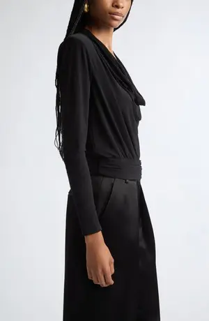 Ramy Brook Eden Cowl Neck Top - Black