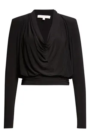 Ramy Brook Eden Cowl Neck Top - Black