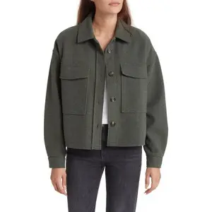 BEACHLUNCHLOUNGE Double Face Crop Jacket - Olive Heather