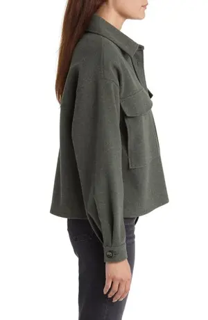 BEACHLUNCHLOUNGE Double Face Crop Jacket - Olive Heather