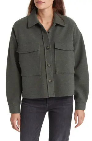 BEACHLUNCHLOUNGE Double Face Crop Jacket - Olive Heather