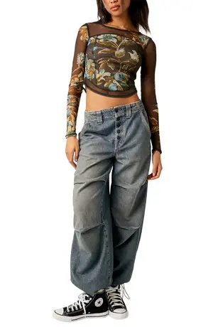 Free People Betty's Garden Mesh Top