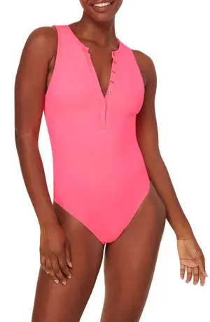 ANDIE Andie The Malibu One-Piece Swimsuit Neon Grapefruit