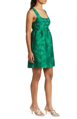 Lilly Pulitzer® Bellami Bead Embellished Floral Jacquard Dress