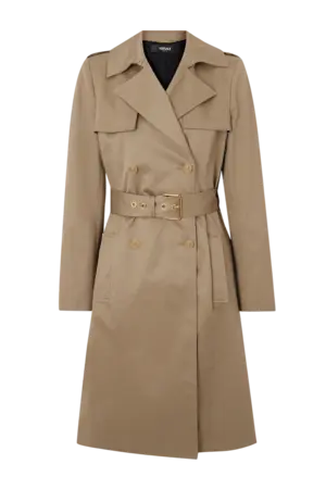Versace Icons Belted Double-breasted Cotton-gabardine Trench Coat