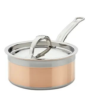 HESTAN Copperbond 1.5qt Induction Copper Saucepan With Lid - Brown