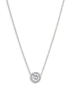Nadri Round Halo Pendant Necklace