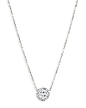 Nadri Round Halo Pendant Necklace