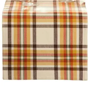 ELRENE HOME FASHIONS Russet Harvest Woven Plaid Table Runner, 13 X 70