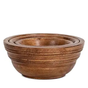 JULISKA Bilbao Wood 3 Piece Nesting Bowls - Brown