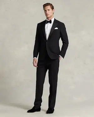 Ralph Lauren Barathea Peak Lapel Slim Fit Tuxedo - Black